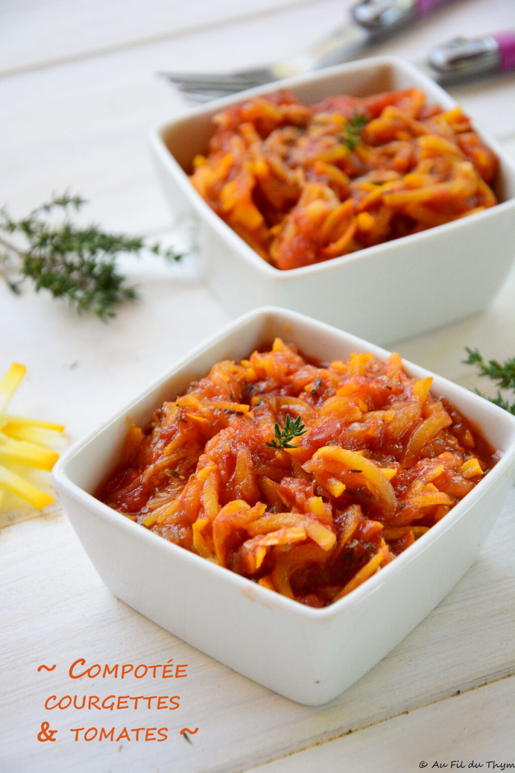 Compotée de courgettes et tomates (accompagnement ou à conserver) - Au ...