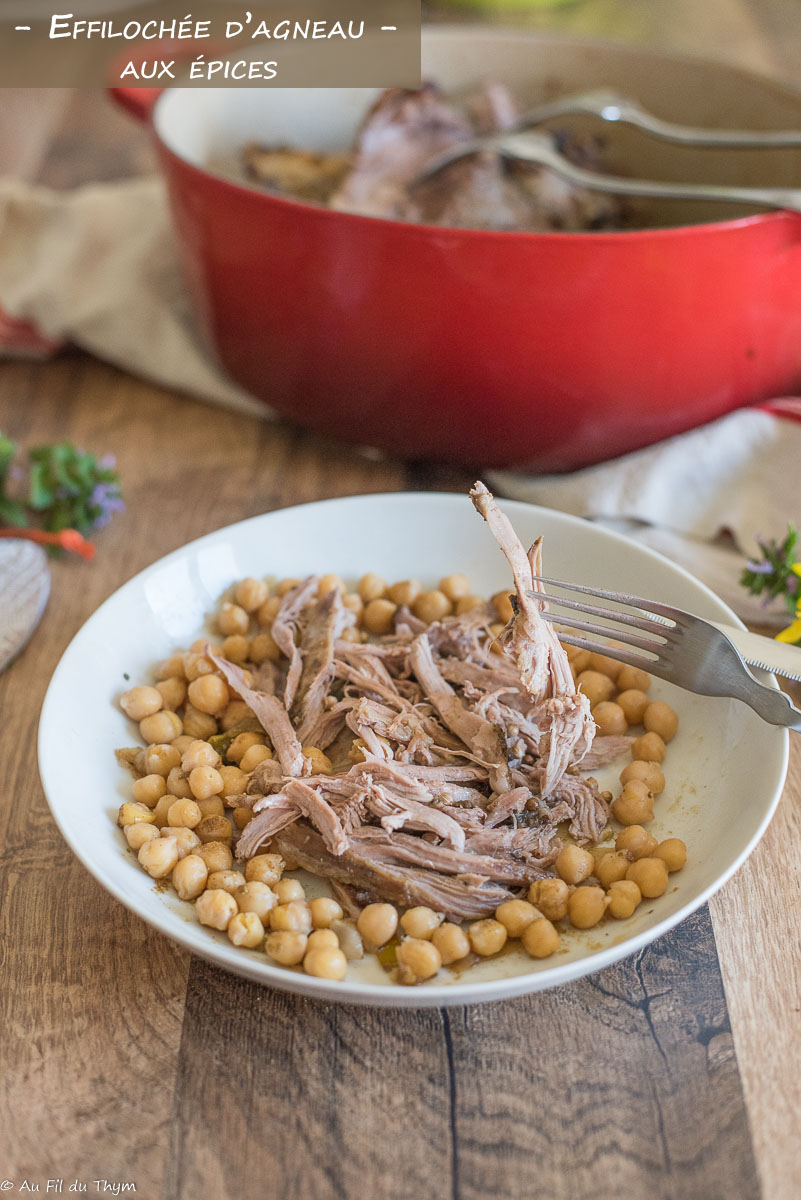 Effilochée d'agneau aux épices douces - Au Fil du Thym