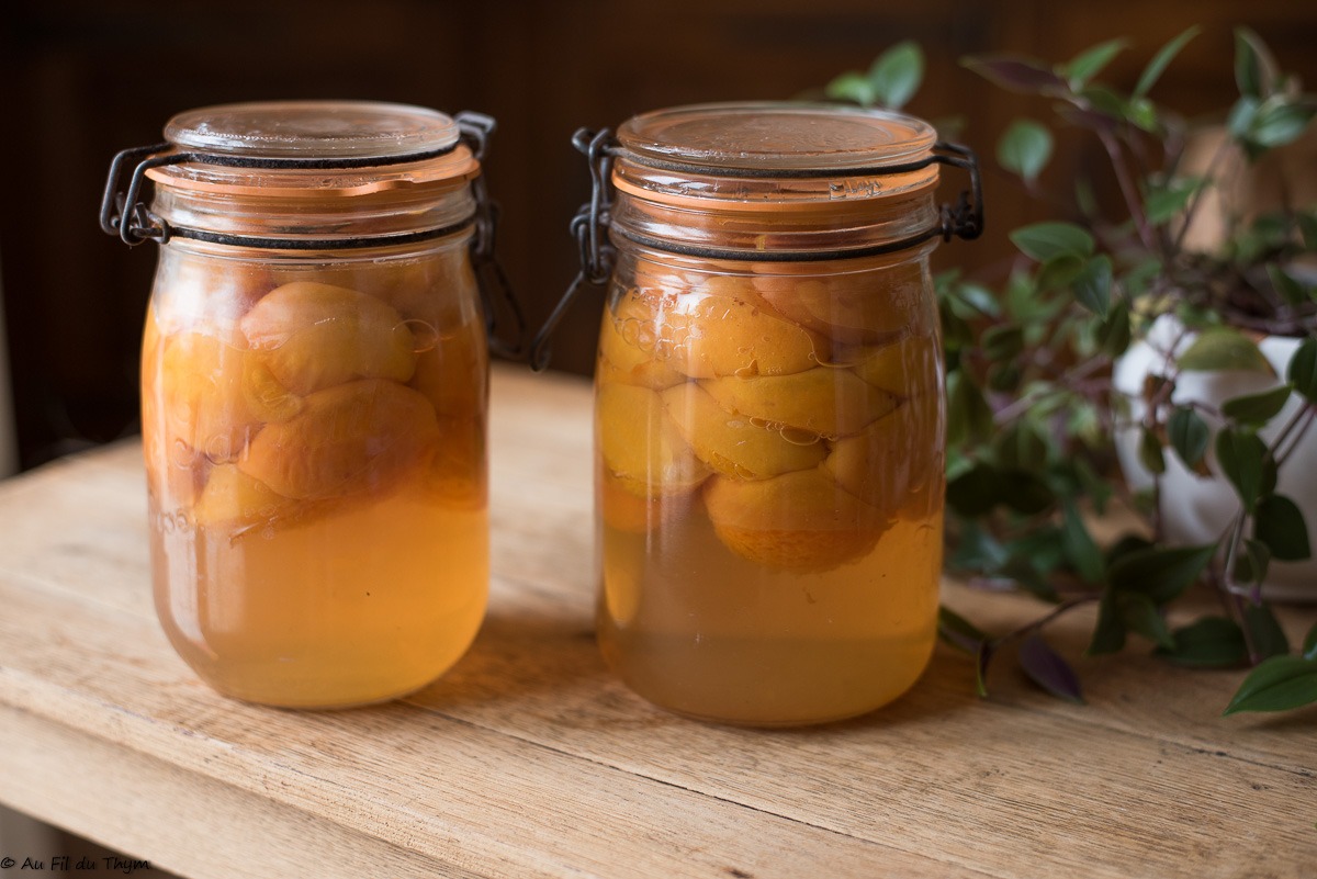 Conserves d'abricots au sirop (maison) - Au Fil du Thym