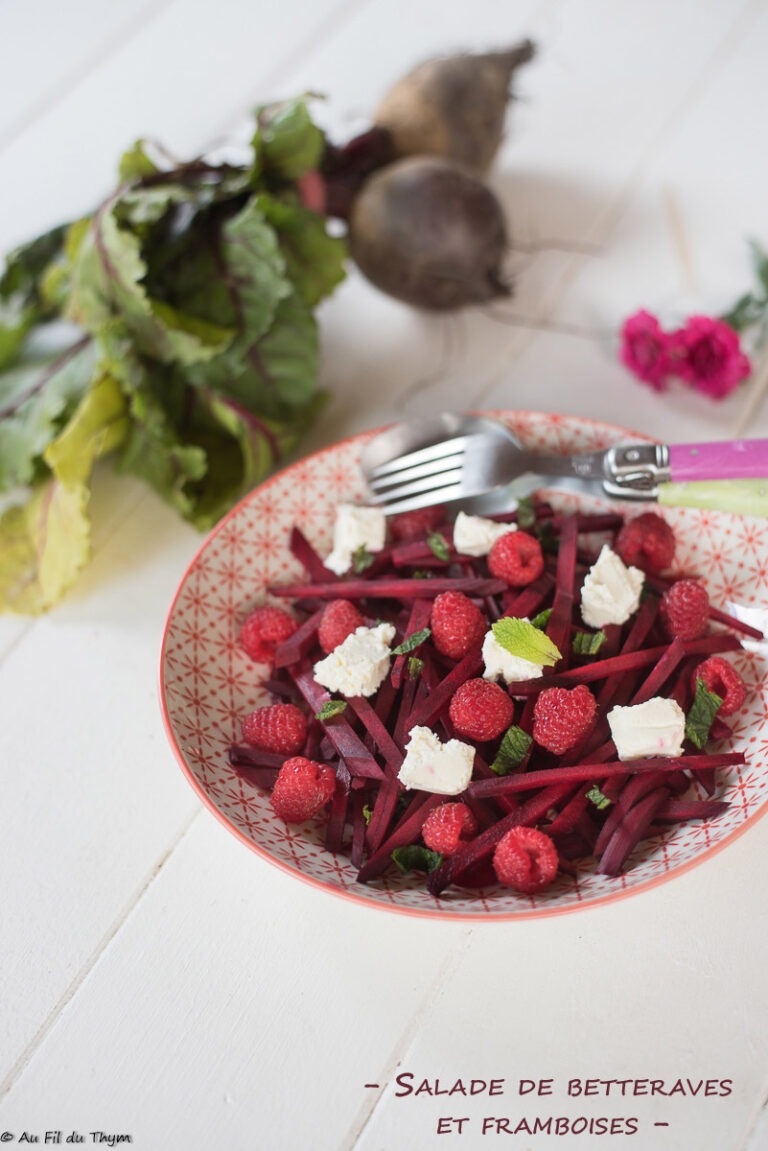 Salade de betteraves, framboises et menthe - Au Fil du Thym