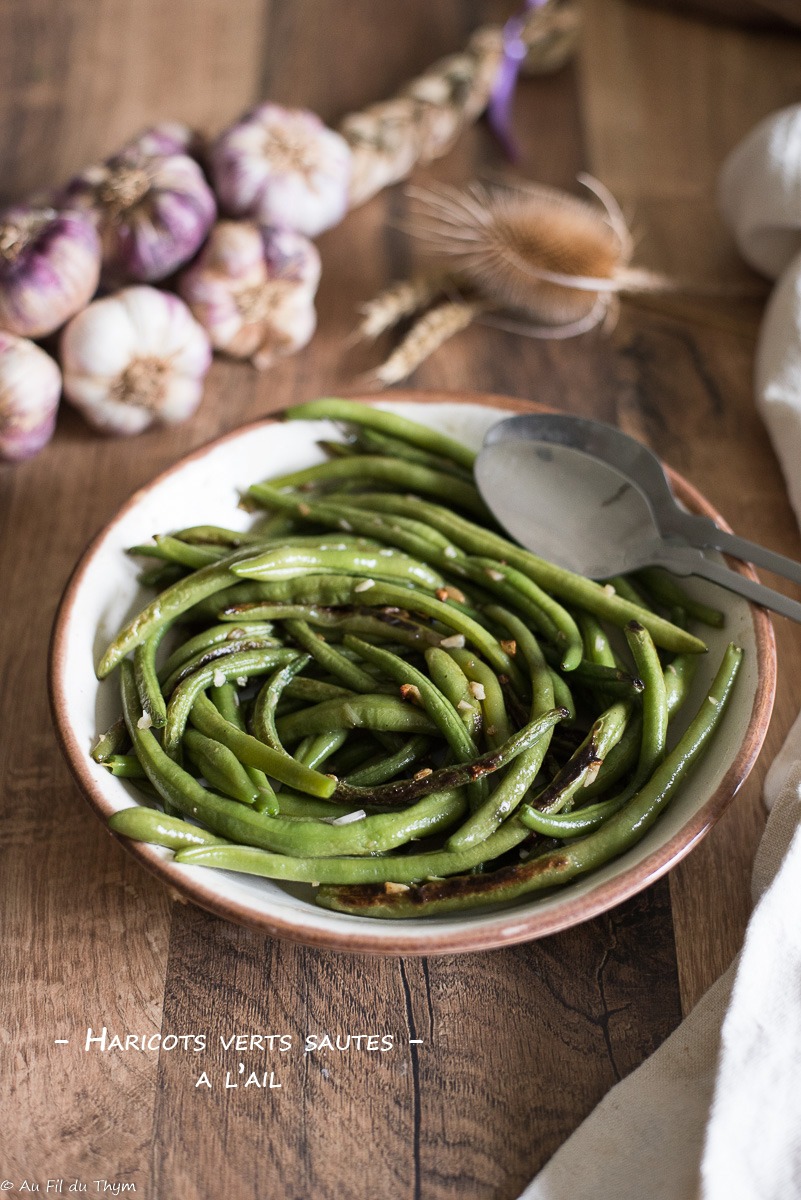 Haricots verts sautés à l'ail - Au Fil du Thym
