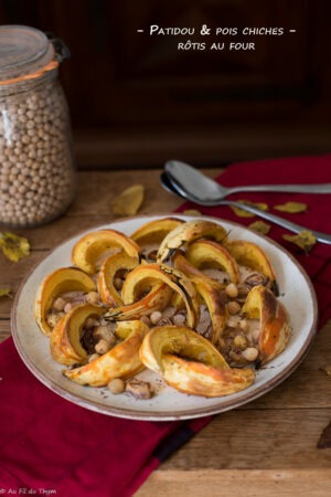 Patidou rôti et pois chiches (au four) - Au Fil du Thym